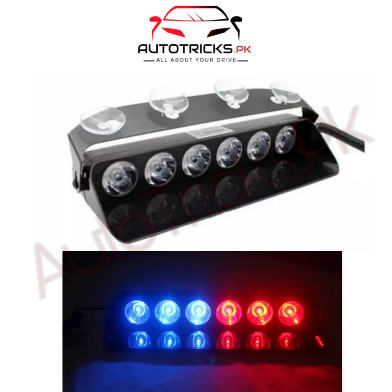 Dashboard Police Flasher Light (8 Stepper) COB by AutoTricks.Pk