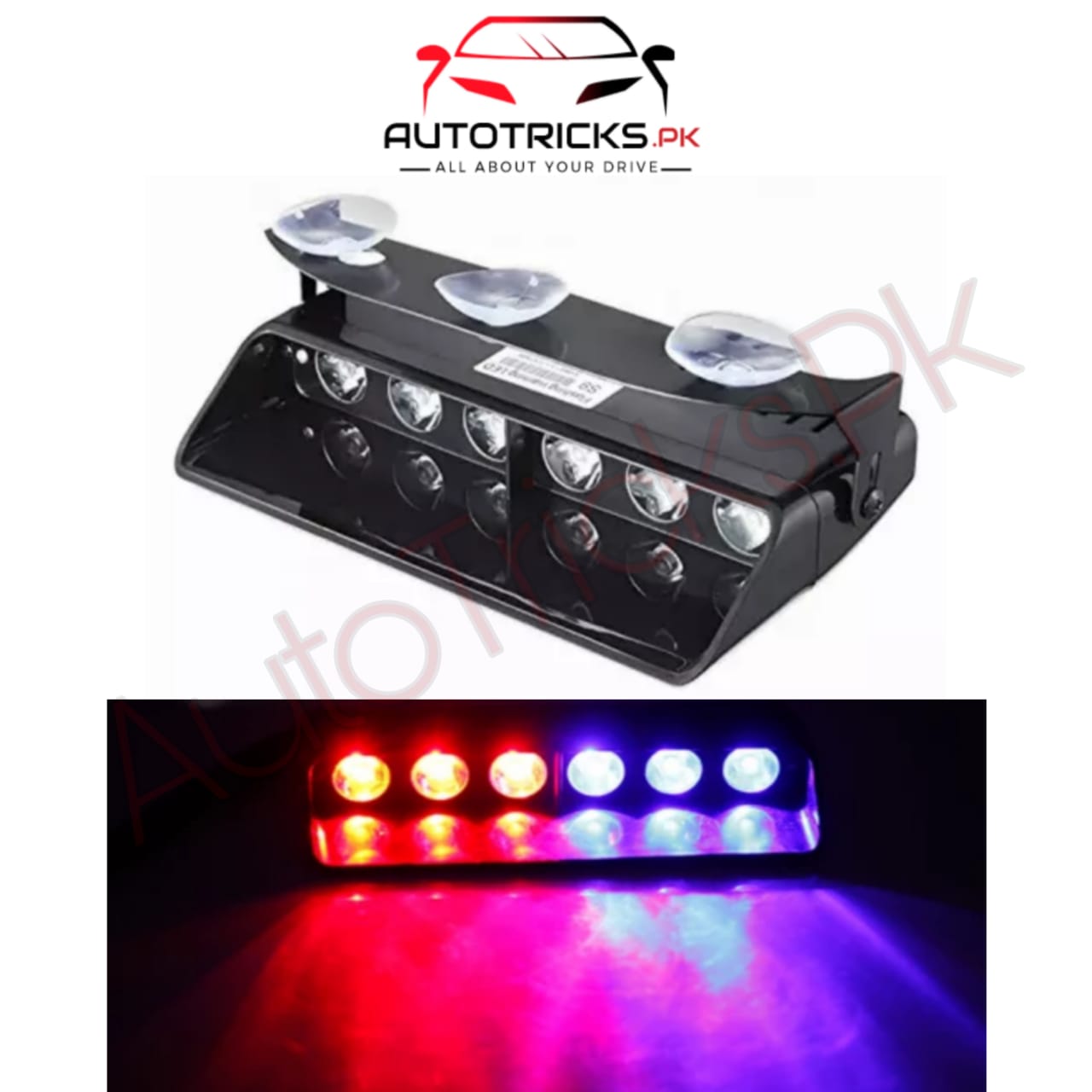 Dashboard Police Flasher Light (8 Stepper) COB by AutoTricks.Pk
