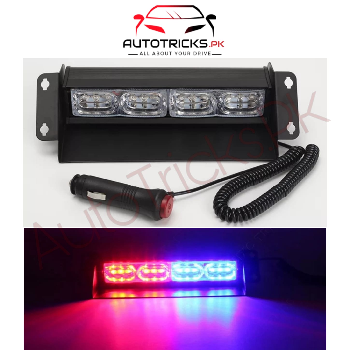 Dashboard Police Flasher Light (8 Stepper) COB by AutoTricks.Pk