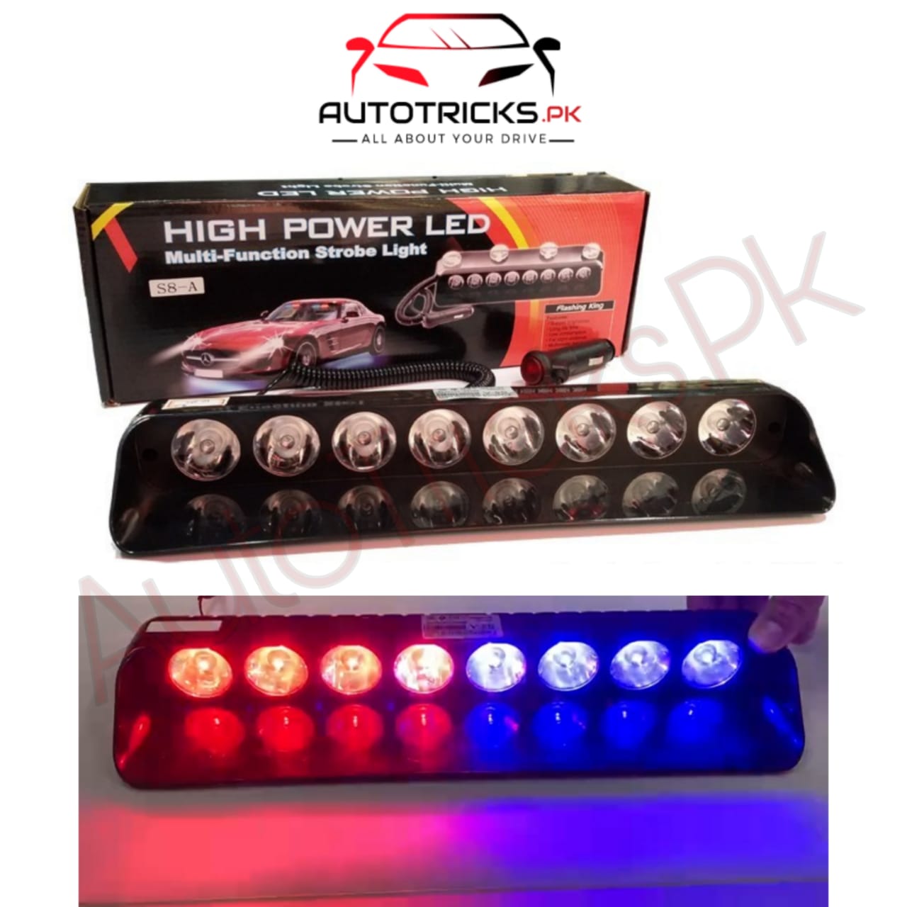 Dashboard Police Flasher Light (8 Stepper) COB by AutoTricks.Pk